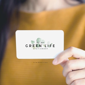 Greenery Logo, Logo Design, Watercolor Leaf Logo, Minimalist Logo ...