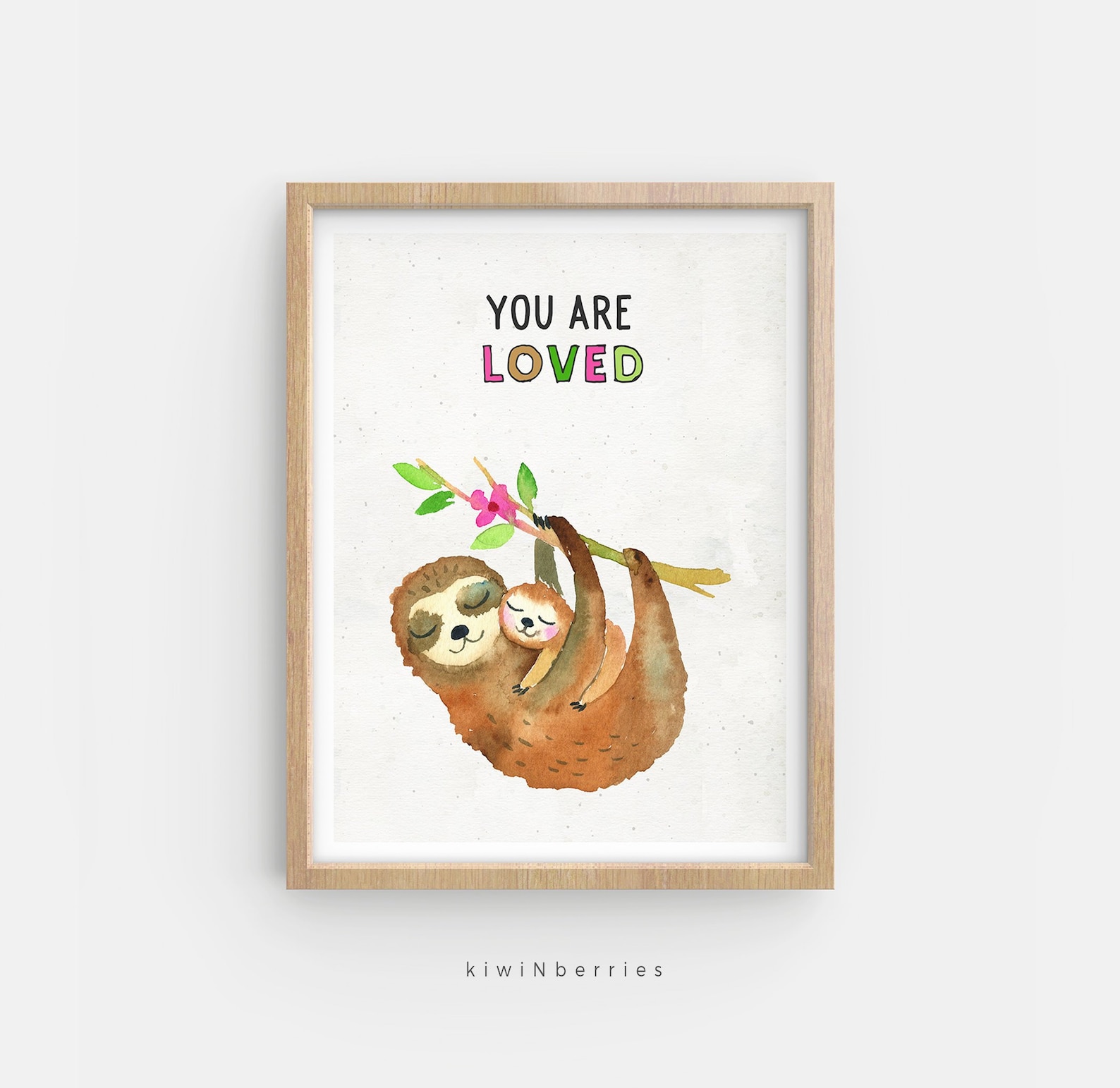 Sloth Print Sloth Wall Art Hanging Sloth Art Kids Room - Etsy