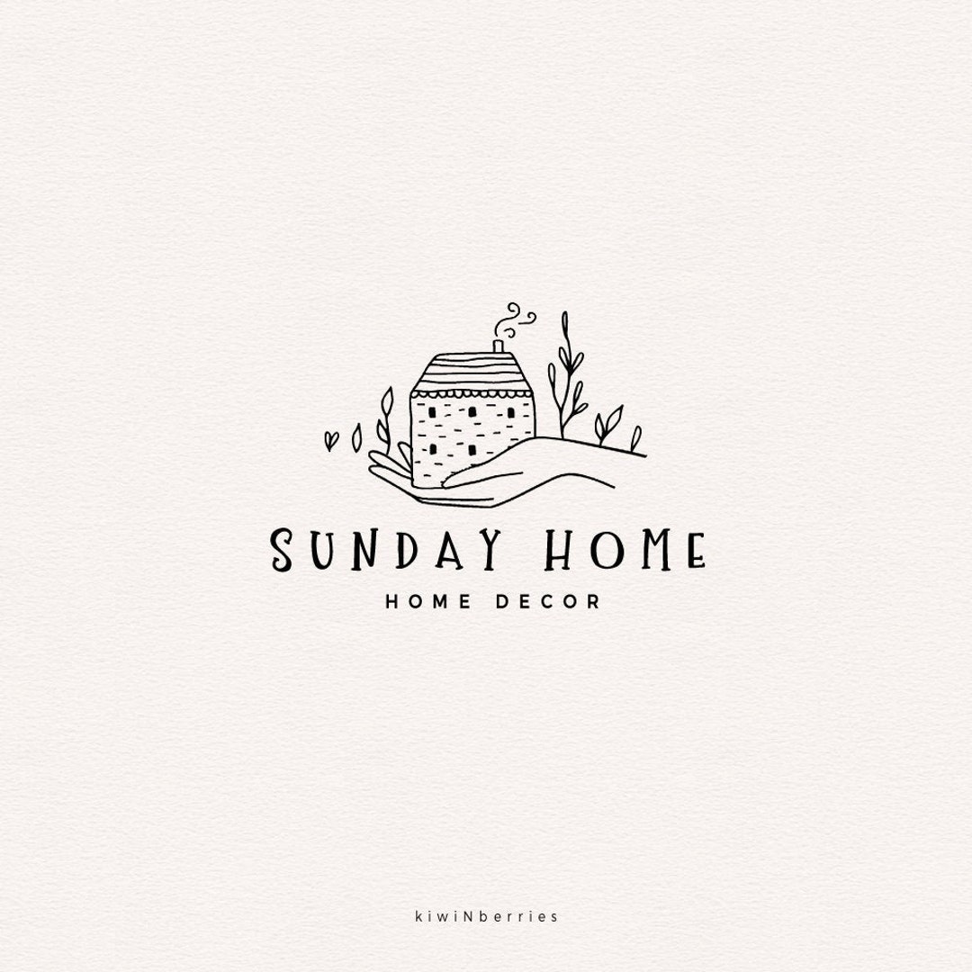 Hand Drawn House Logo, Botanical Cottage Design (download) - Etsy