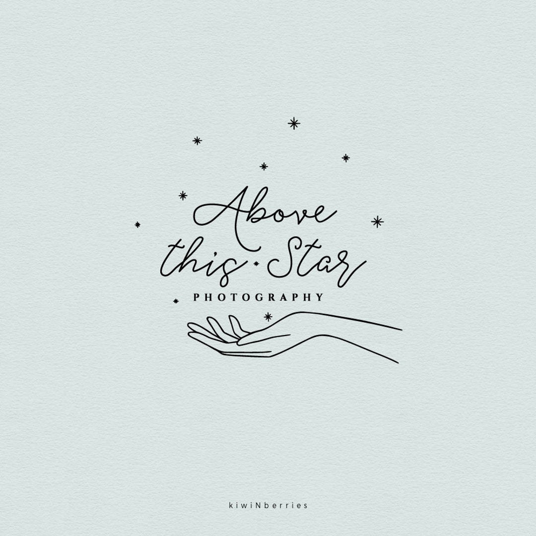 Premade Logo Design, Hand Logo Design, Celestial Logo, Hand Drawn Logo ...