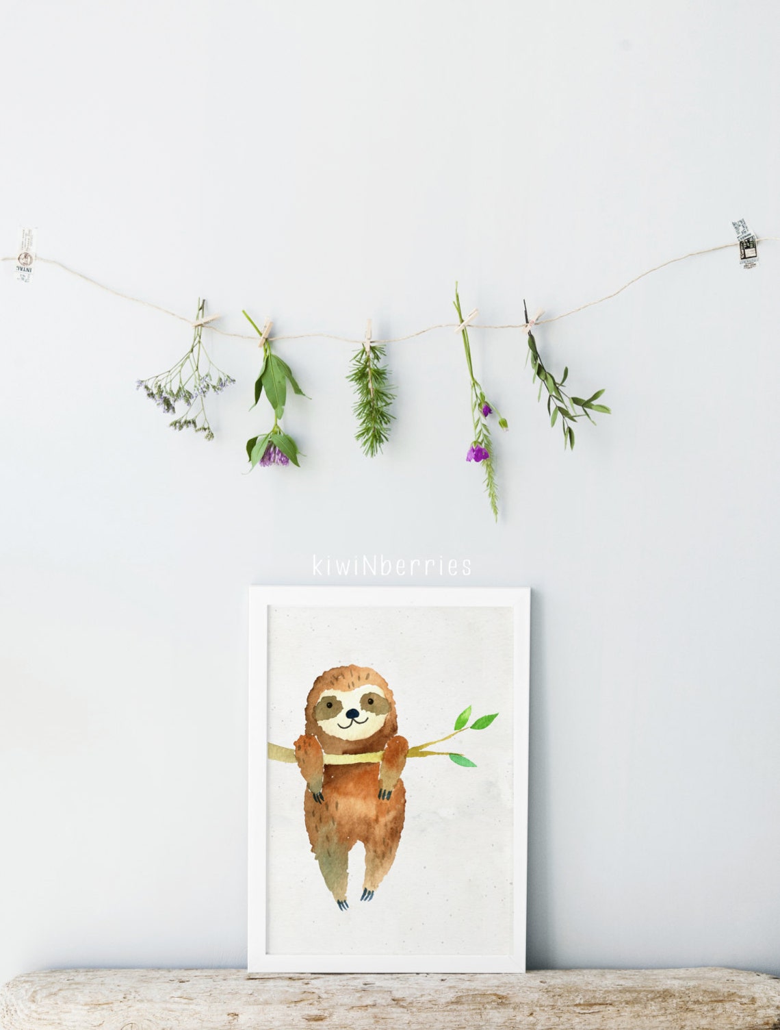 Sloth Print Sloth Wall Art Hanging Sloth Art Kids Room - Etsy