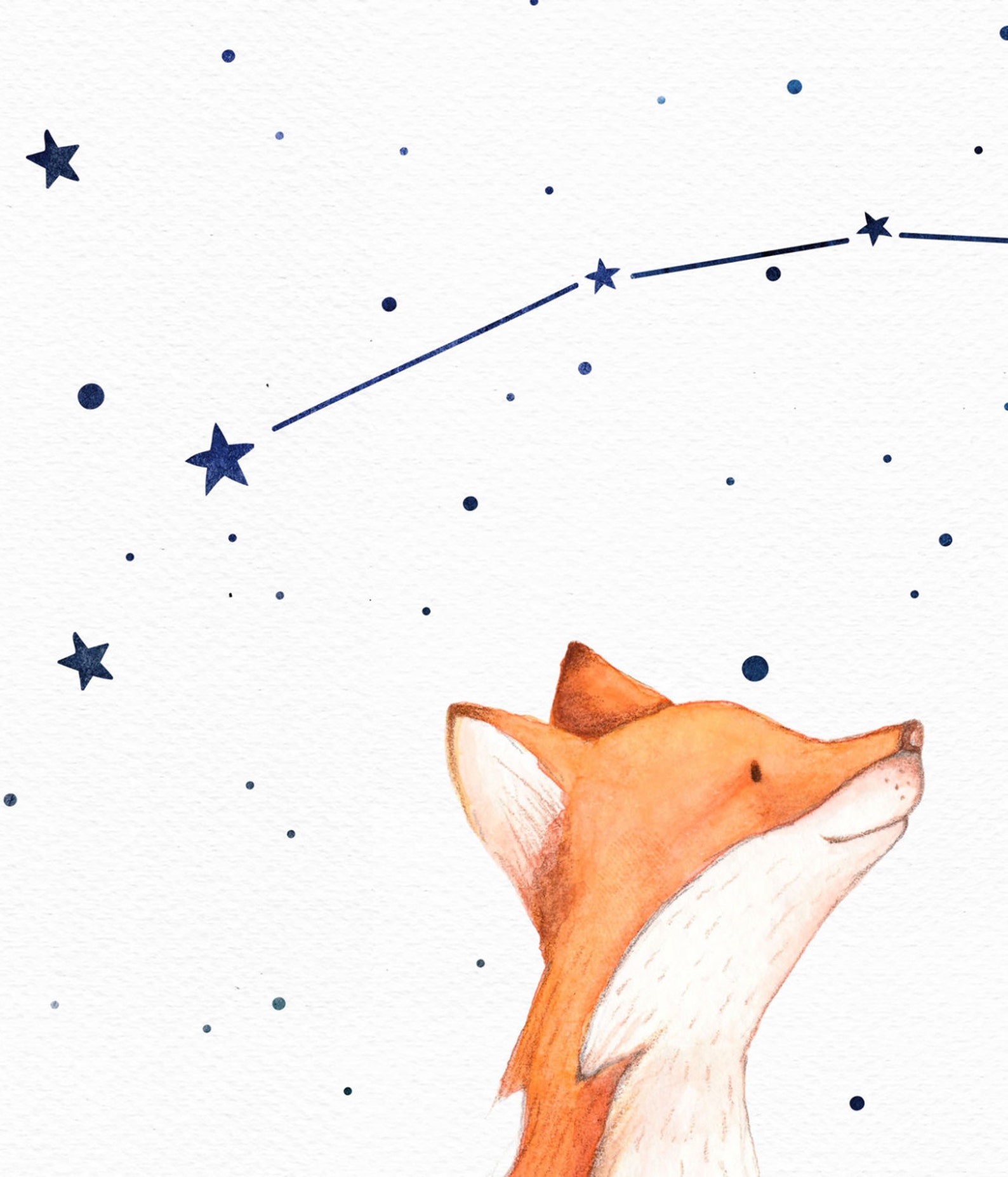 Set of 2 Nursery Prints Nursery Fox Art Constellation - Etsy