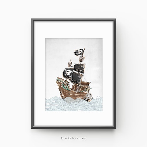 Pirate Ship Print Pirate Printable Art Kids Room Wall Art - Etsy