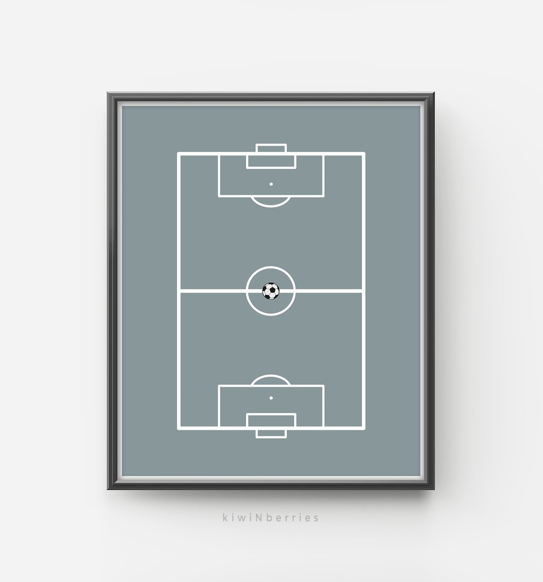 Soccer Field Print, Printable Sport Poster, Blue Green Wall Art, Kids ...