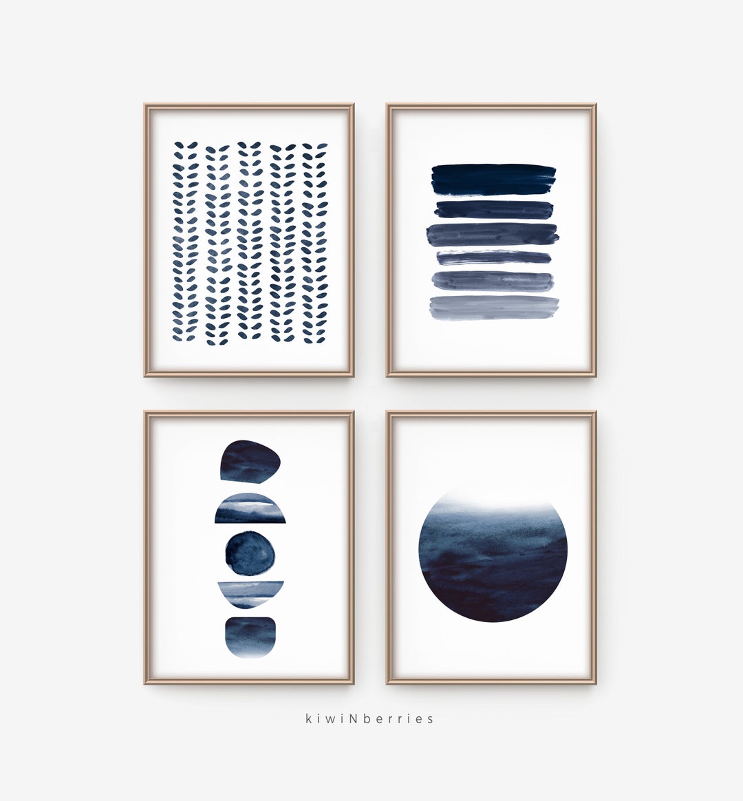 Abstract Painting, Indigo Blue Watercolor, Abstract Art Print, Abstract ...