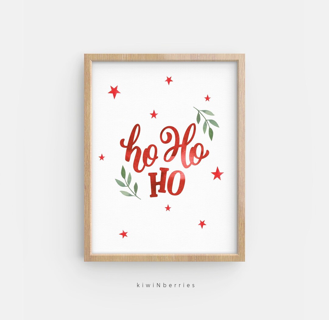 HOHOHO Print, Christmas Wall Art, Christmas Printable, Cute Christmas ...