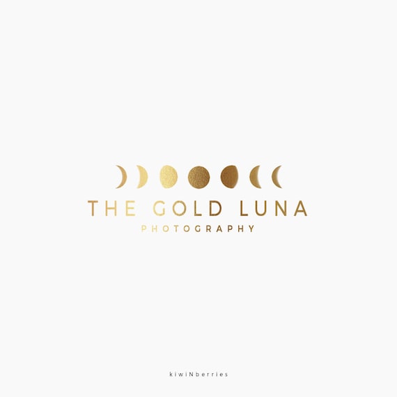 Moon Phases Logo Gold Logo Moon Logo Design Premade Logo | Etsy