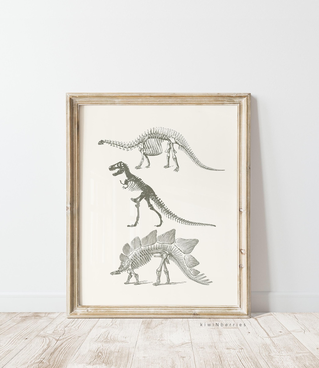 Paleontology Poster, Extinct Animal Vintage Wall Art, Dinosaur Skeleton ...