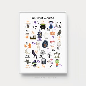 Halloween Alphabet and Numbers, Homeschool Halloween Prints, Printable ...