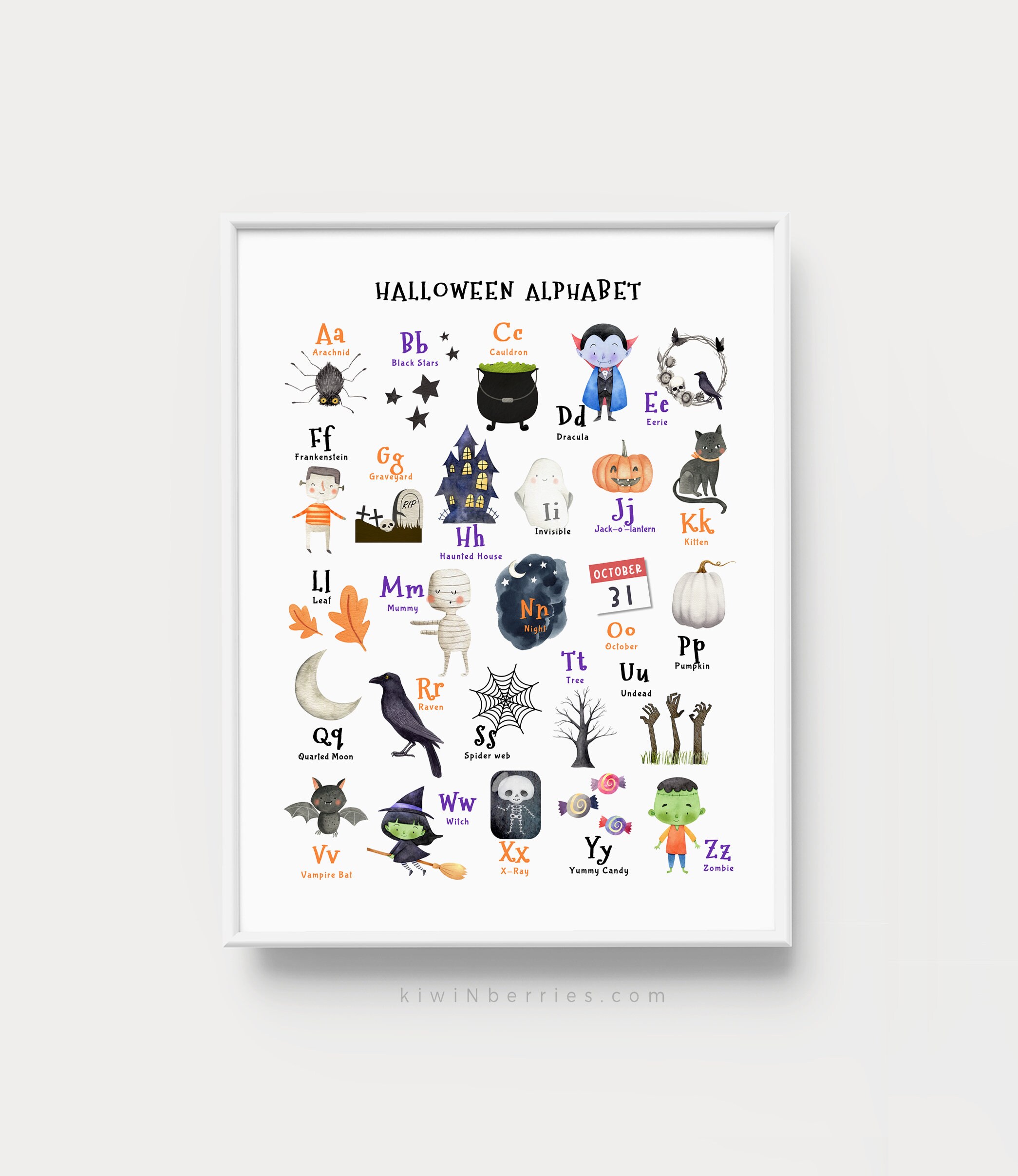 Halloween Alphabet and Numbers Homeschool Halloween Prints - Etsy