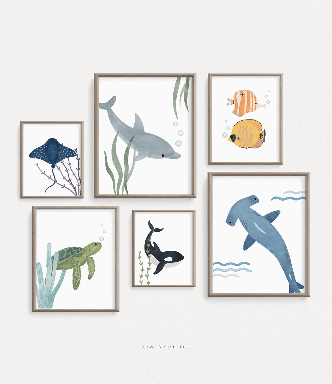 Printable Art for Kids, Marine Sea Creatures, Ocean Animal Prints ...