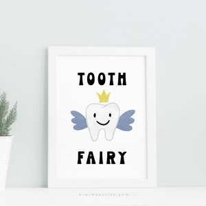 Tooth Fairy Print, Dentist Office Decor, Kids Oral Hygienist, Dental ...
