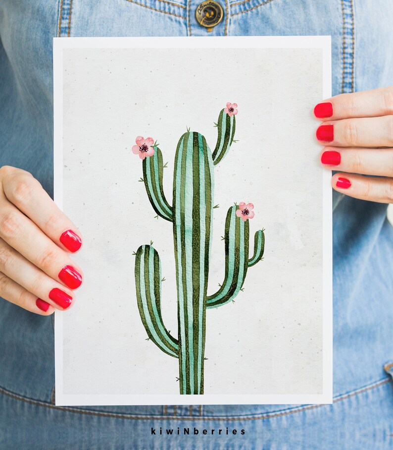 Cactus Print Printable Cactus Art Botanical Prints - Etsy