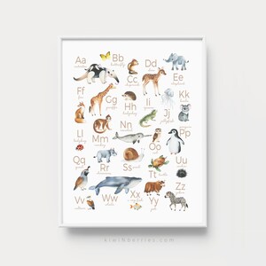 Animal Alphabet Print, PRINTABLE Wall Art, ABC Poster, Educational Art ...