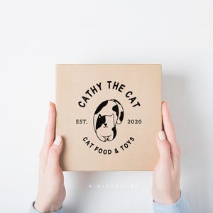 Minimalist Cat Logo | Custom Pet Business Logo | Cute Cat Branding ...