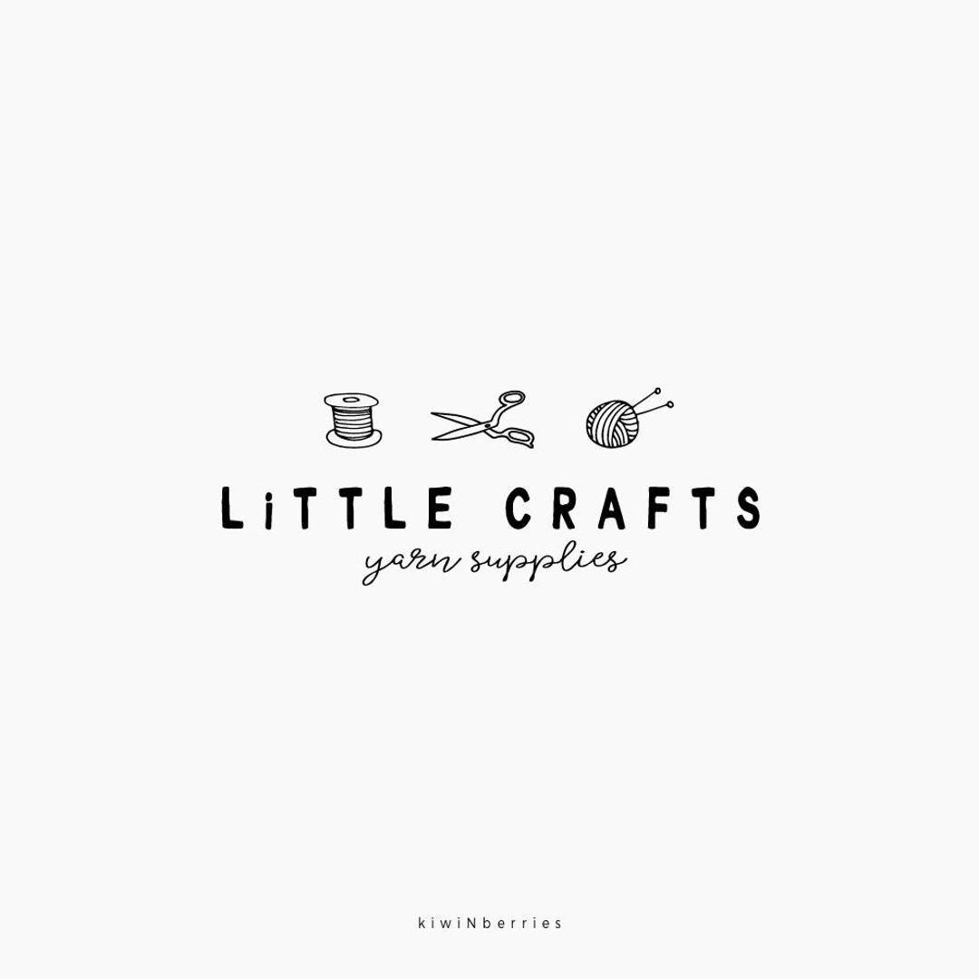 Pre Made Logo, Craft Supplies Logo, Crafts Logos, Scissors Yarn Thread ...
