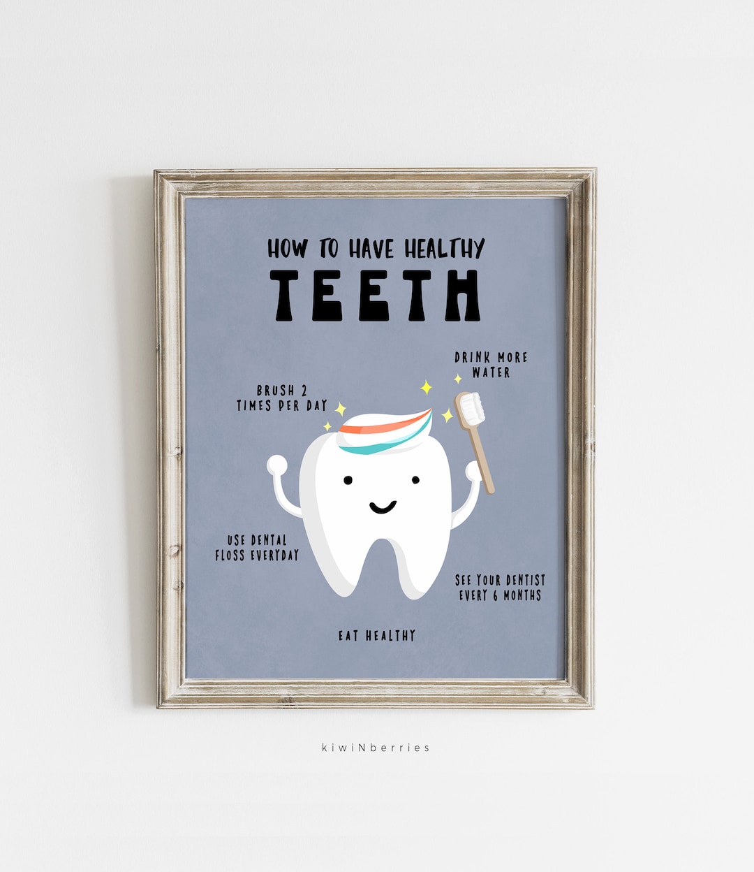 How to Have Healthy Teeth Print, Printable Decor for Dentists, Dental ...