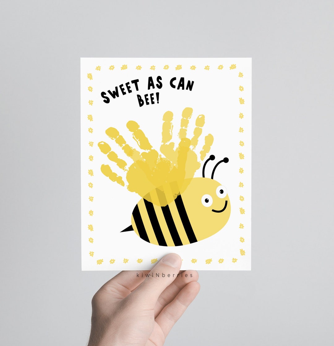 Bee Handprint Craft: Toddler Summer Camp Activity (printable) - Etsy