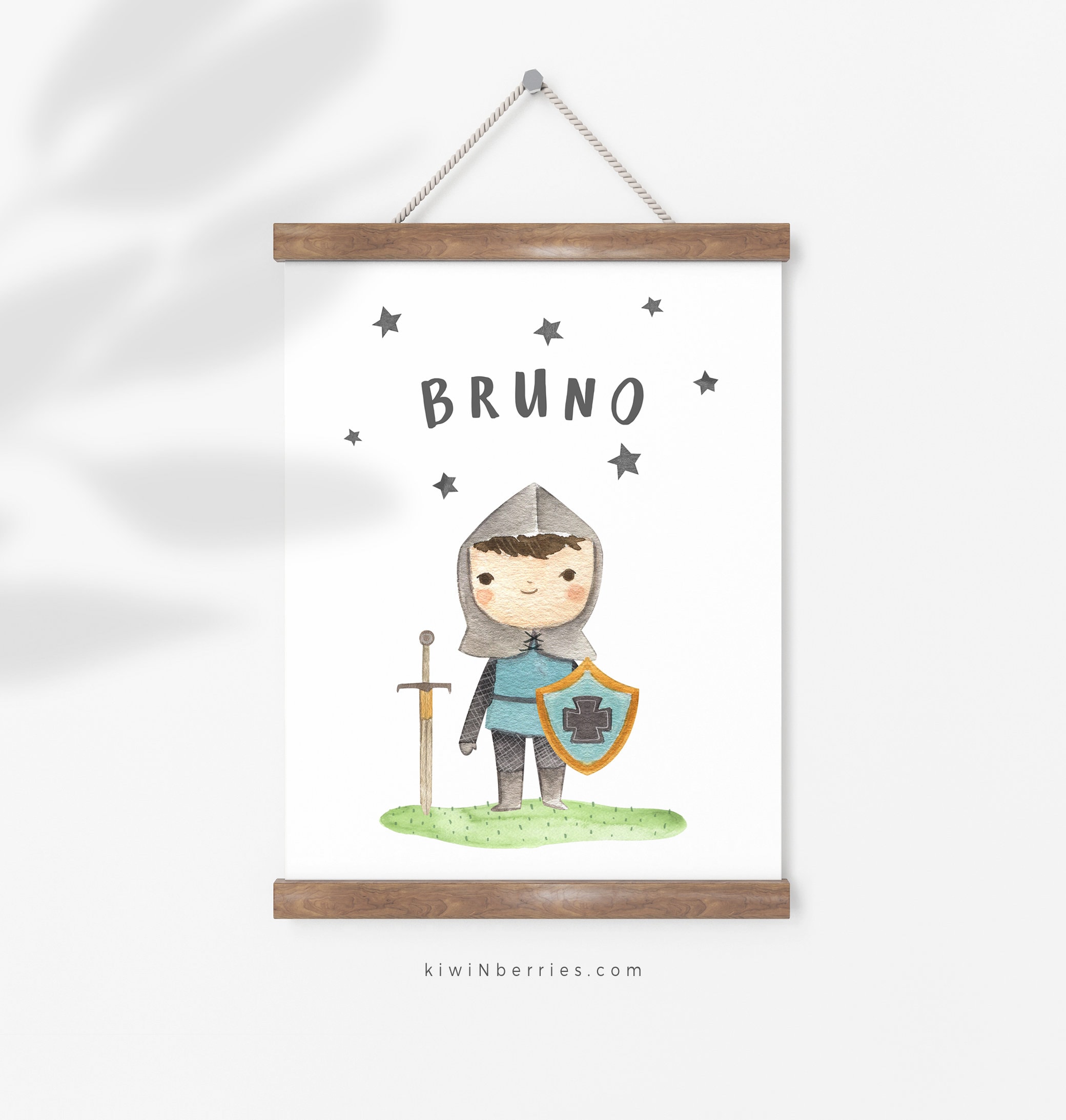 Knight Name Print Custom Boys Room Decor Personalized Boy - Etsy