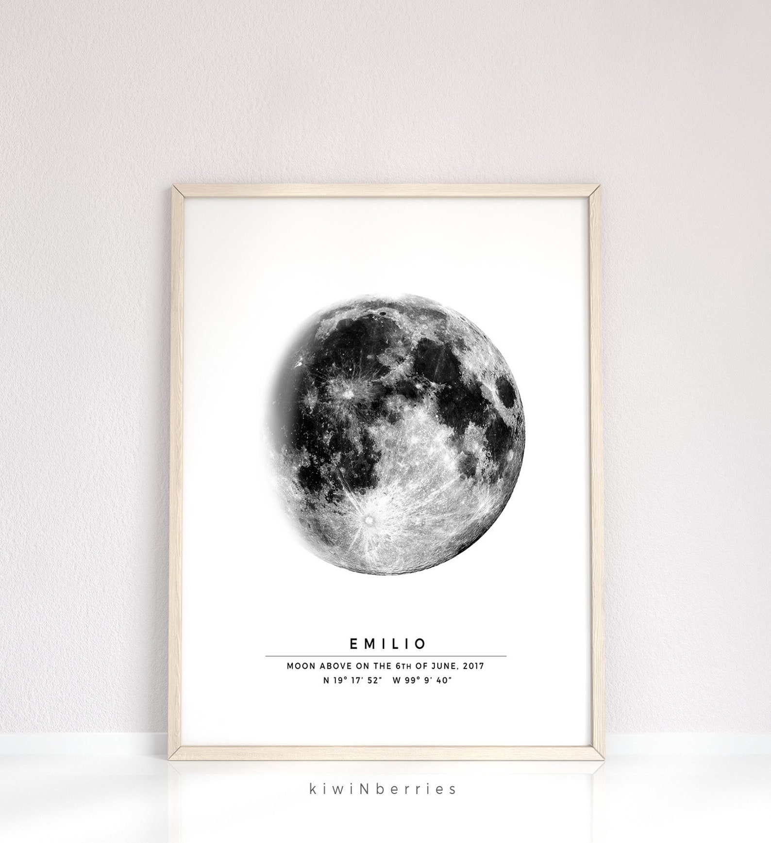Printable Gift Custom Moon Print Personalized Moon Phase | Etsy