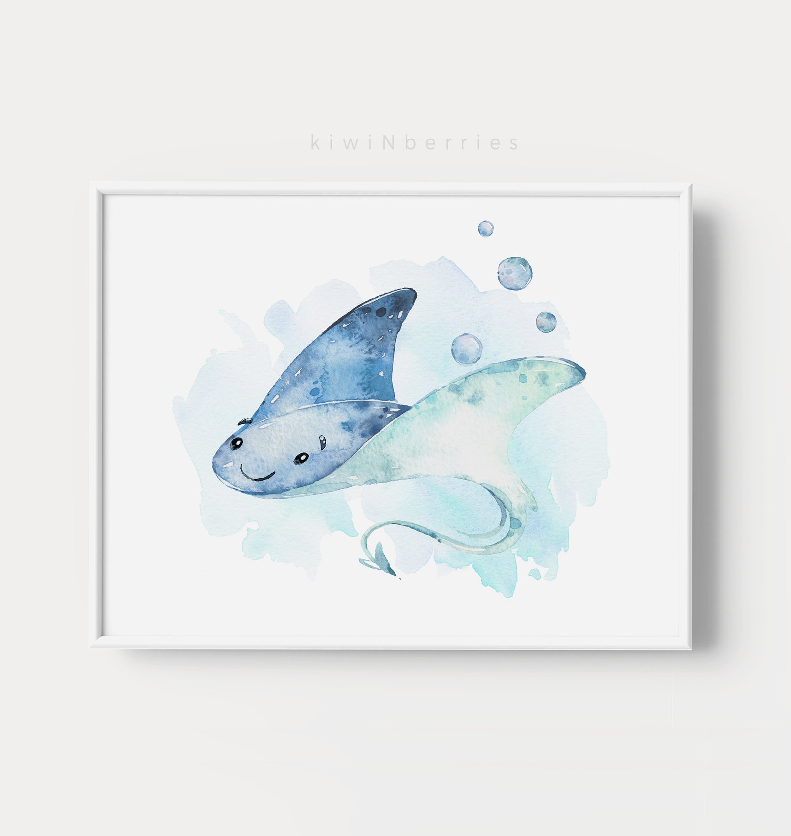 Stingray Print Ocean Themed Nursery Nautical Sea Nursery | Etsy