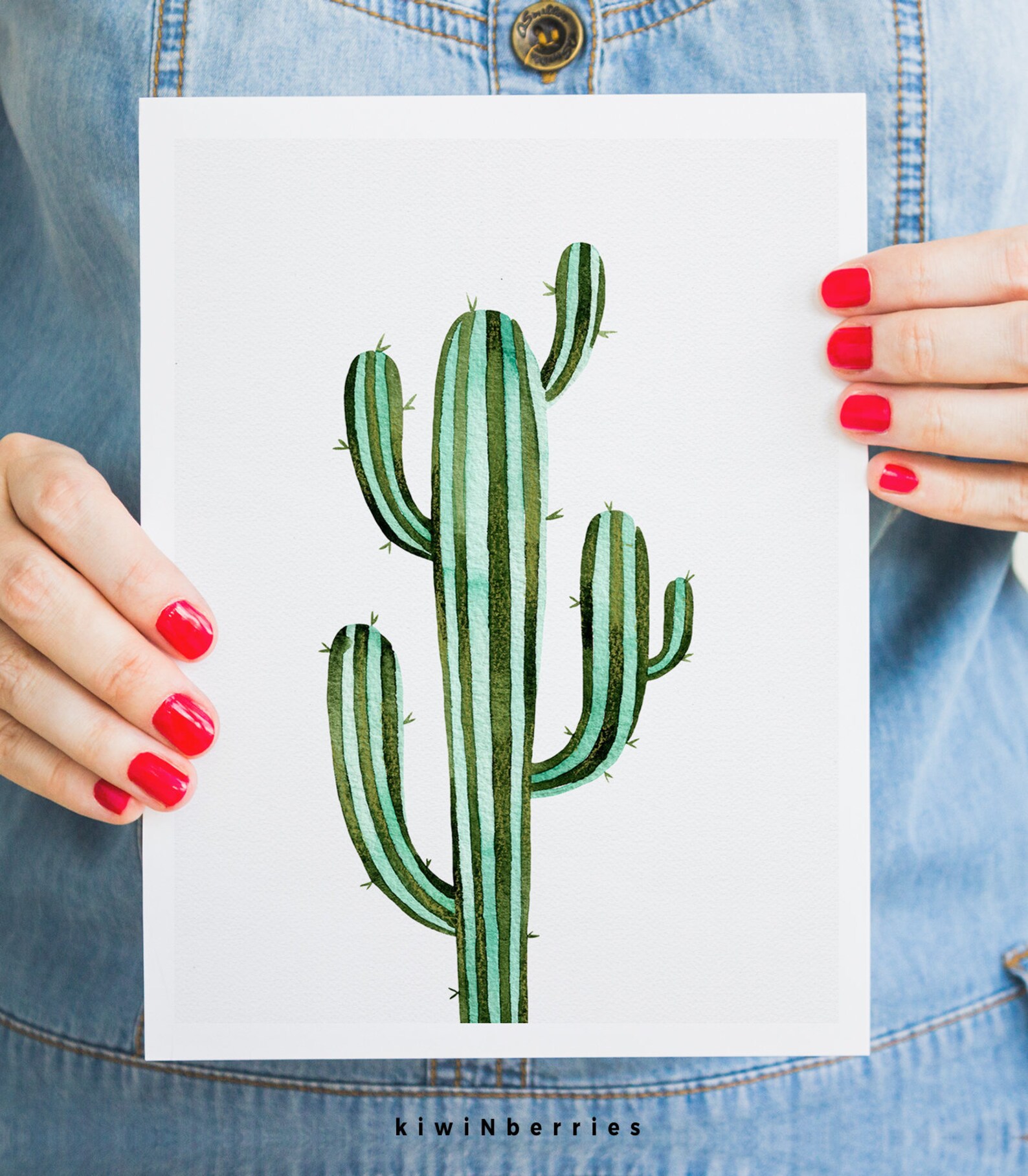 Cactus Print Set Printable Cactus Set of 4 Botanical | Etsy