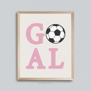 Pink Soccer Art Prints: Girl's Sport Room Decor (set of 5) (digital ...