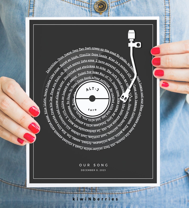 Personalized Song Lyrics Print Printable Last Minute Gift - Etsy