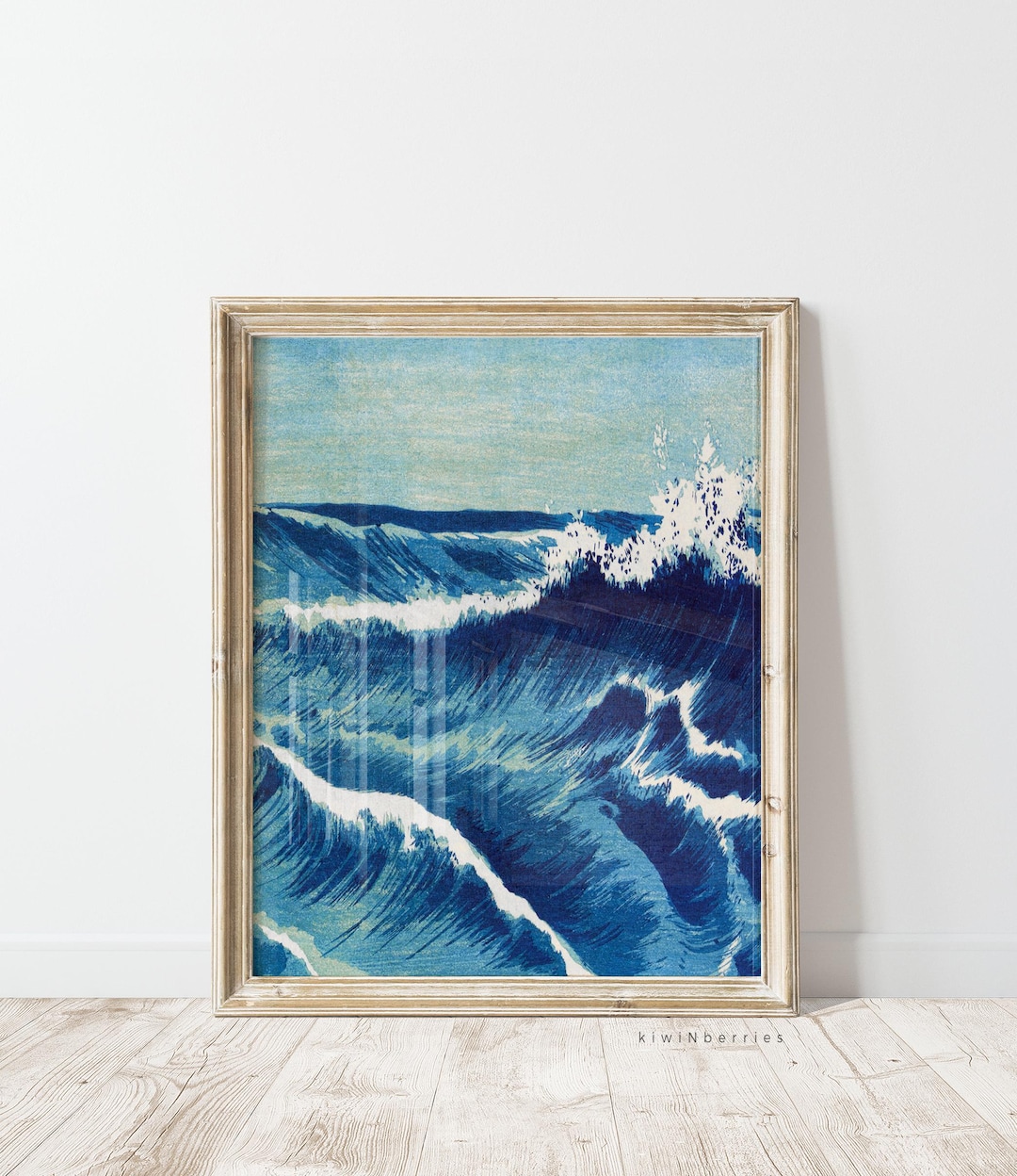 Wave Print, Vintage Waves Print, Printable Digital, Ocean Seascape ...