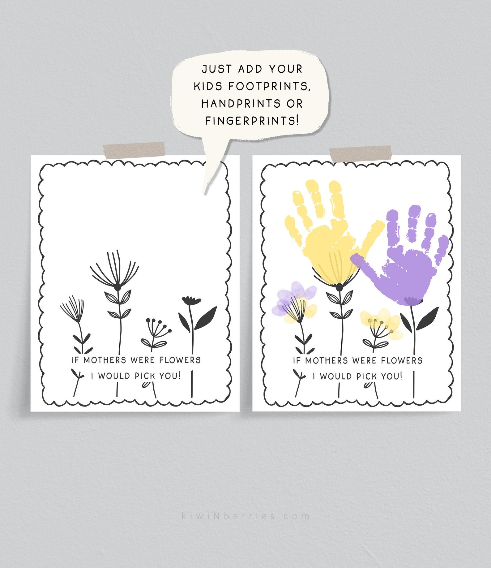 Mothers Day Handprint Flowers Printable Crafts for Kids - Etsy