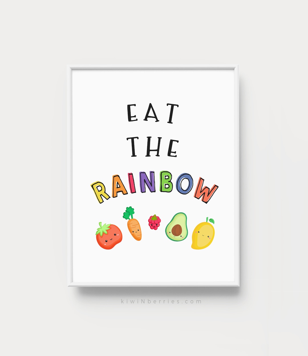 Eat the Rainbow Print, Classroom Printable, Fun Posters for Kids ...