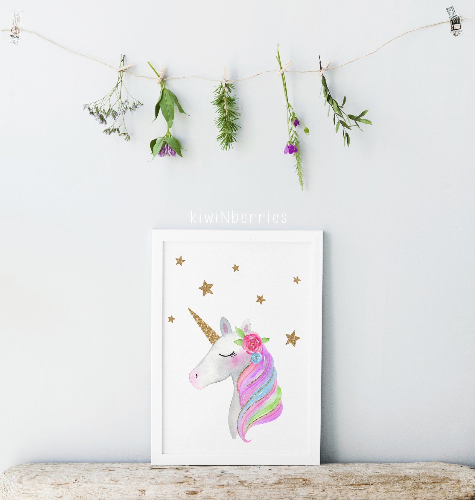 Unicorn Printable Art Set Girls Room Decor Digital Unicorn | Etsy