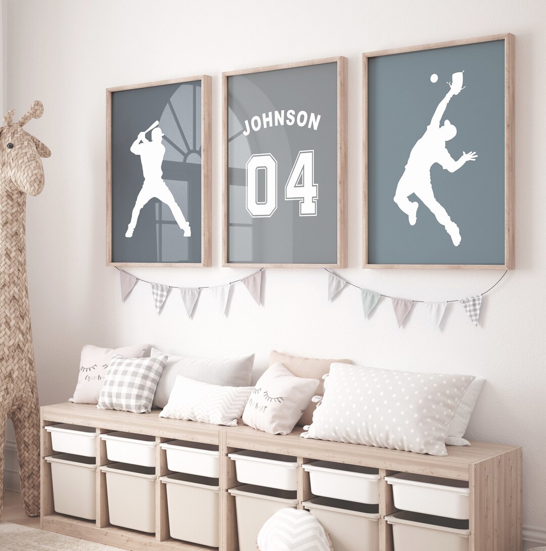 Custom Baseball Prints, Printable Boys Room Decor, Personalized Jersey ...