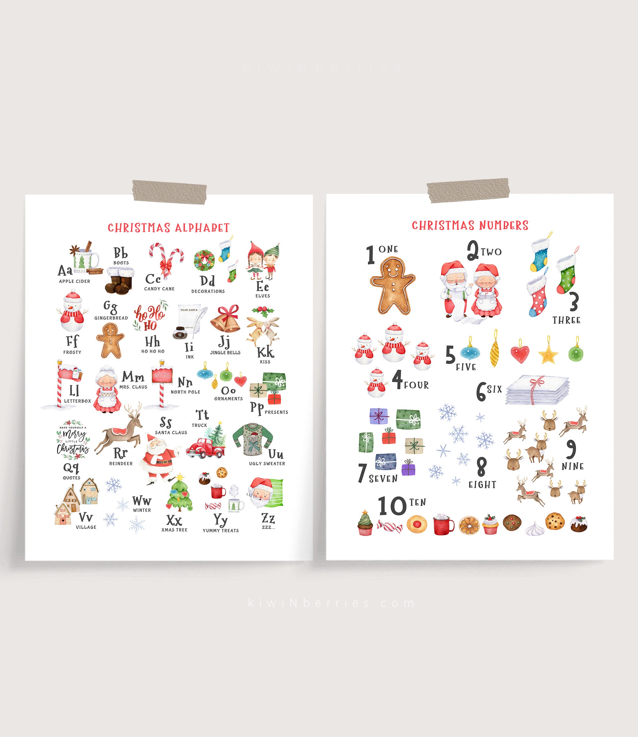 Christmas ABC Print Christmas Alphabet Holiday Decorations - Etsy