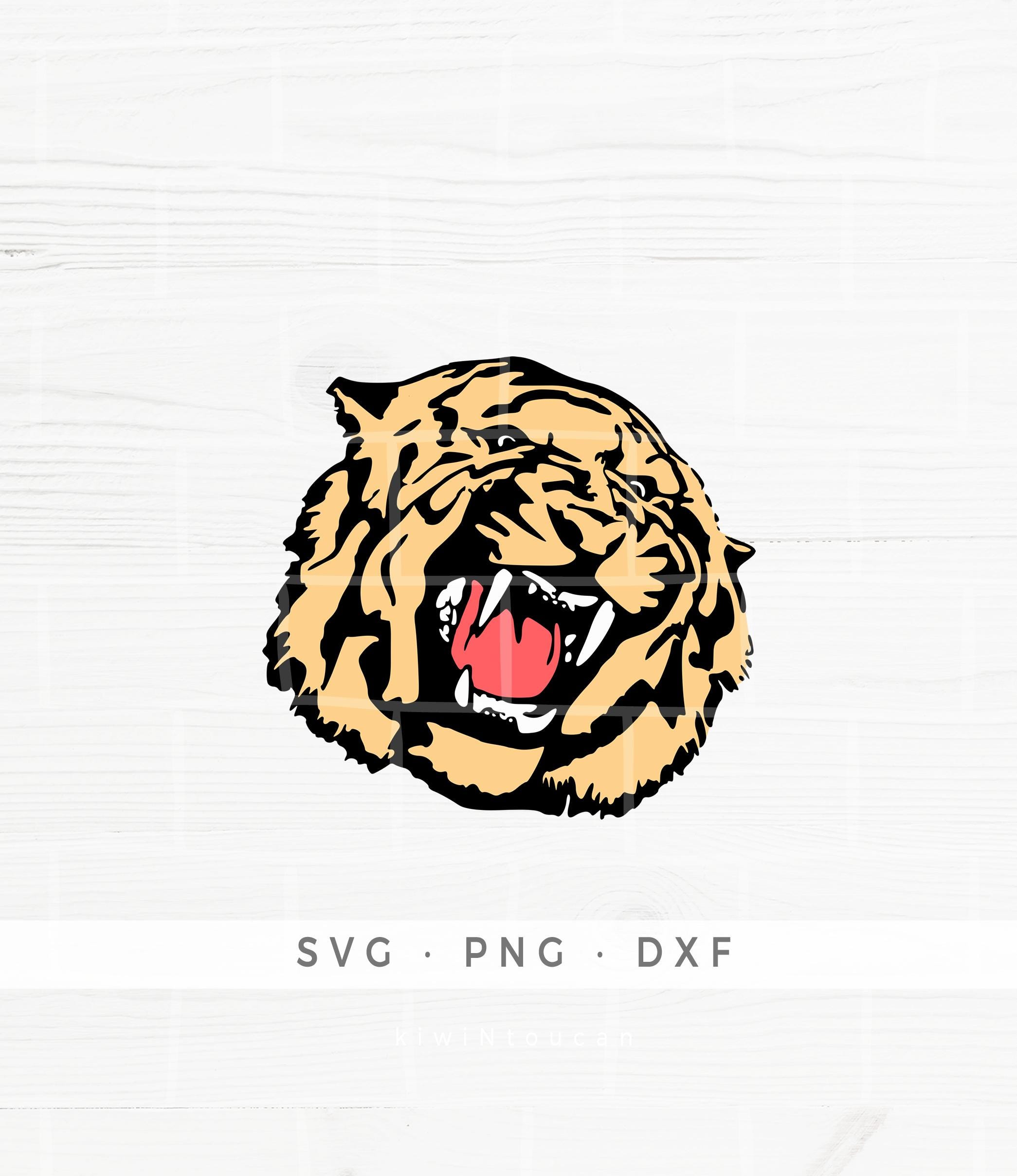 Tough Tiger Face SVG: Feline Clipart, Cricut Cutting File - Etsy
