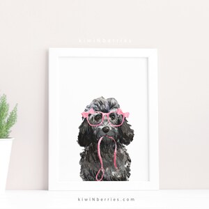 Girl Puppy Prints, Fun Wall Art Decor, Wall Decorations for Girls ...