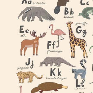 Animals Alphabet Poster, Large Alphabet Printable, Neutral Bohemian ...