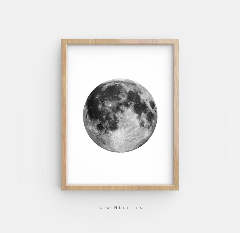 Lunar Phases Print Set of 5 Moon Phases Printable Moon - Etsy Australia