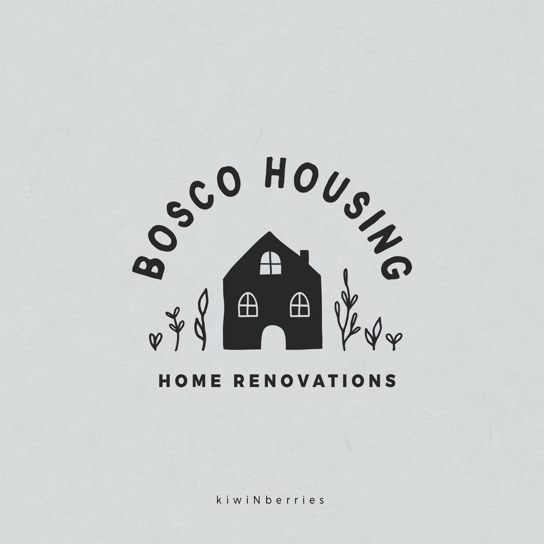 Hand-drawn House Logo: Premade Home & Garden Business Branding - Etsy