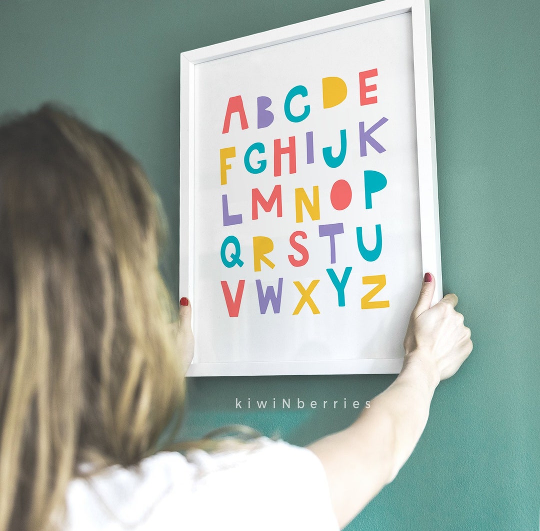 Alphabet Print, Colorful Alphabet, Educational Prints, Alphabet Wall ...