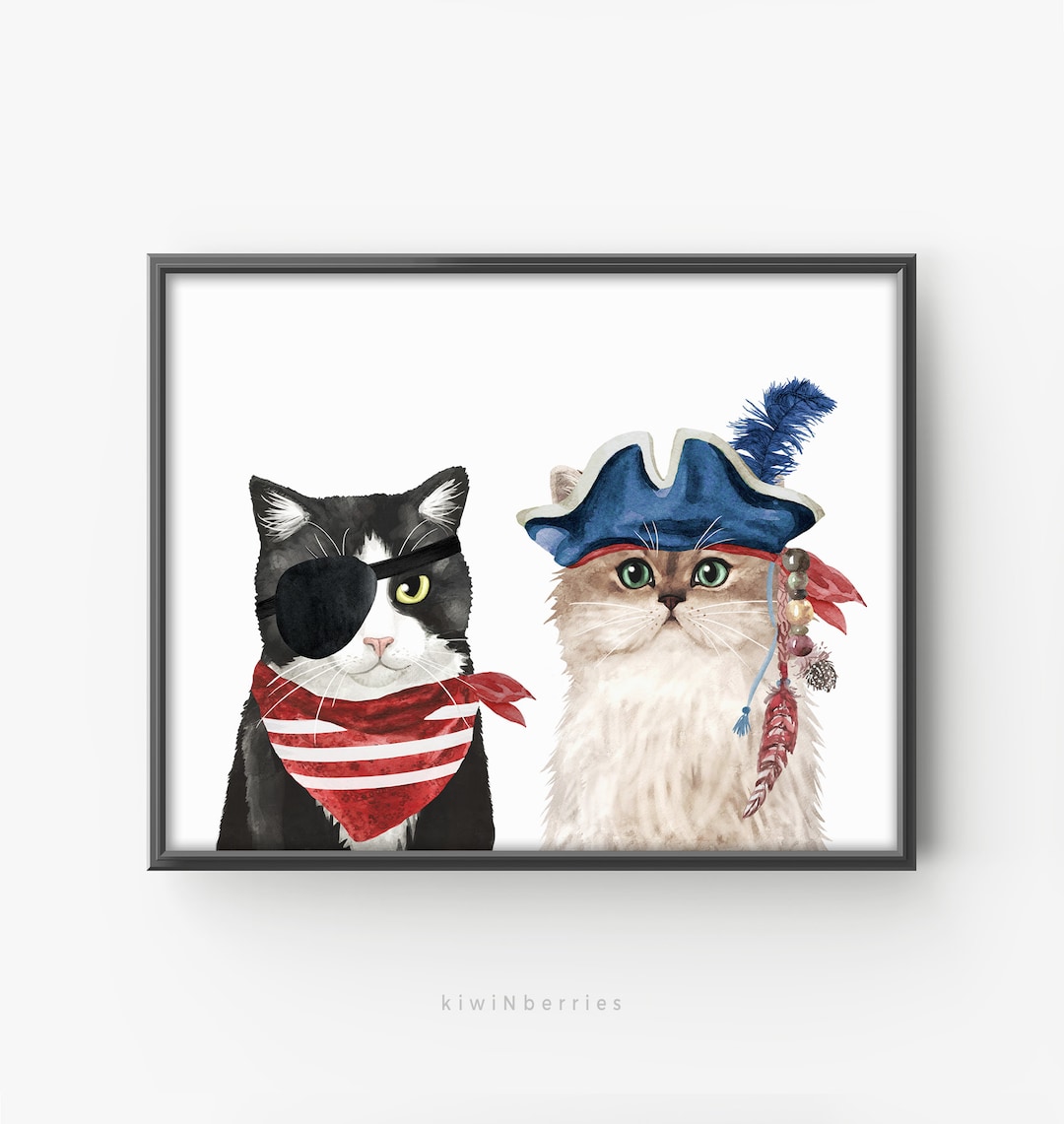 Pirate Cats Printable, Captain Cat Print, Boys Room Decor, Funny Cat ...
