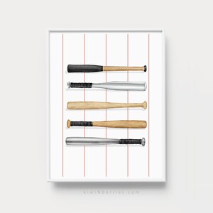 Baseball Prints, Set of 4 Baseball Posters, Sports Nursery Decor ...