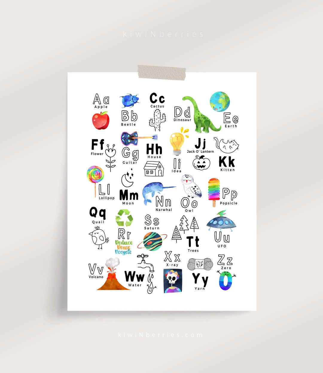 ABC Printable, Alphabet Art Print, ABC Print,classroom Resources ...