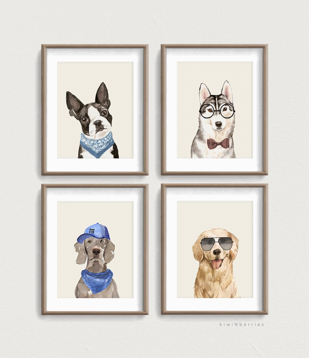 Cool Dog Prints, Boys Room Decor, Set of 4 (digital Download) - Etsy