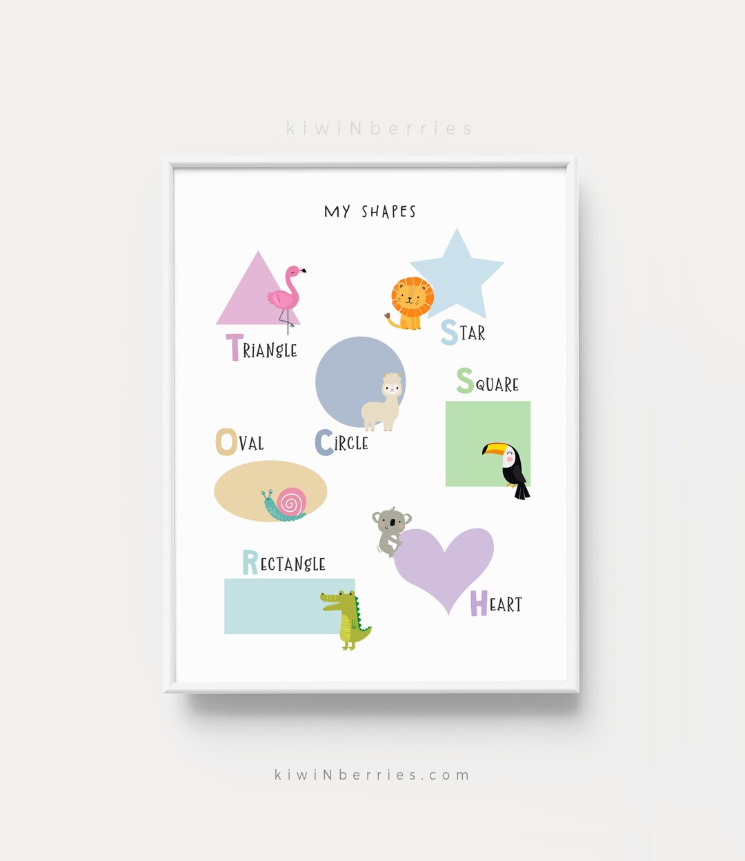 Shapes Print, Playroom Decor, Educational Prints, Playroom Wall Art ...