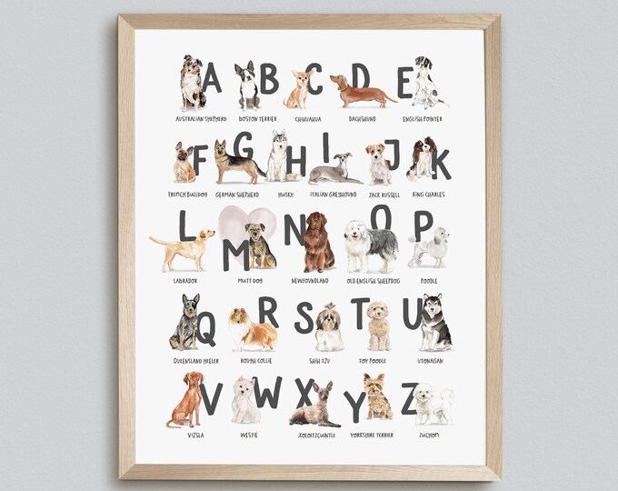 Dog Alphabet Chart Poster 18x24 - Etsy