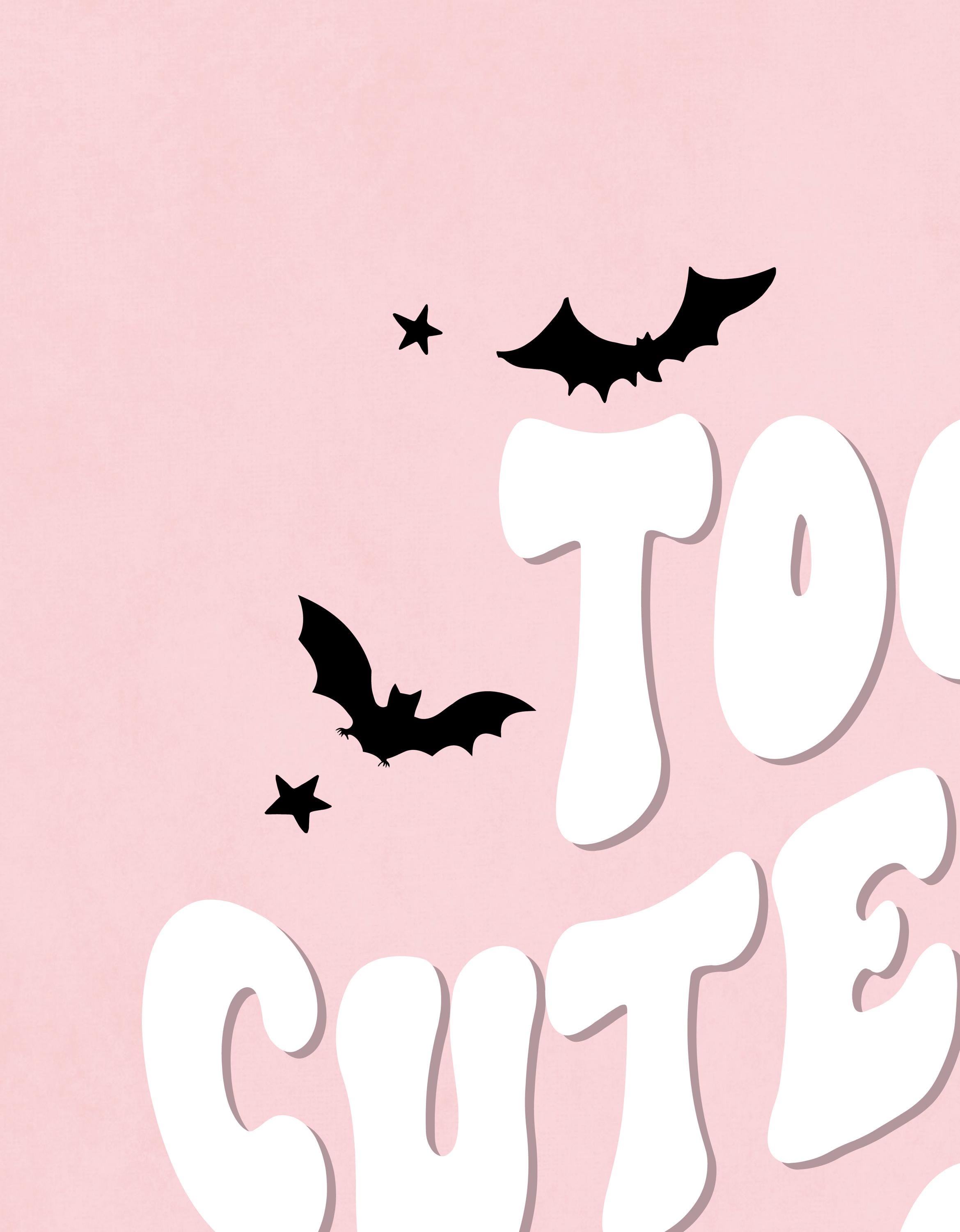 Cute Spooky Pink Halloween Prints, Ghost, Cat, Bat (digital Download ...
