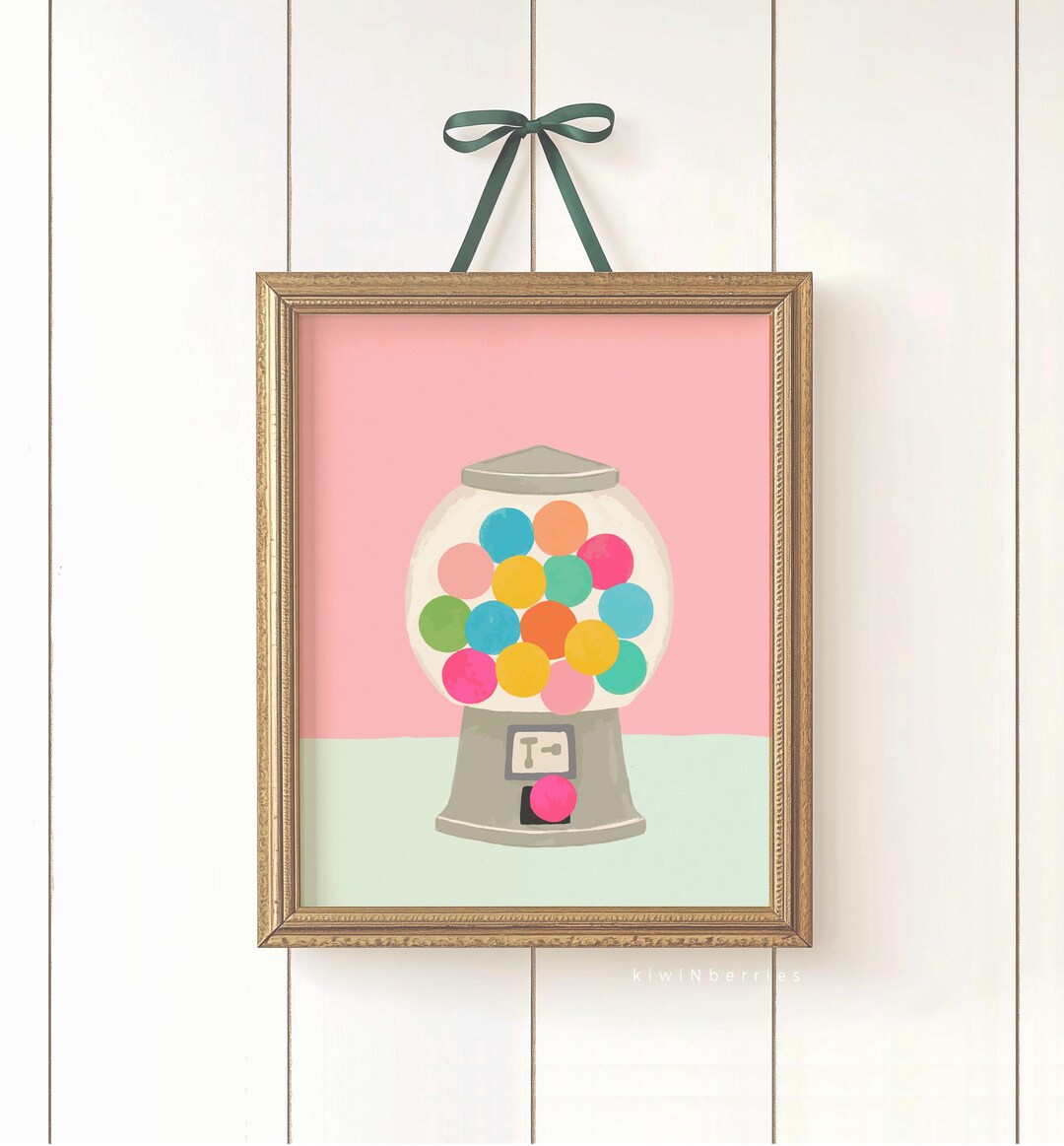 Gumball Machine Print: Bright Bubblegum Kids Room Art (digital Download ...