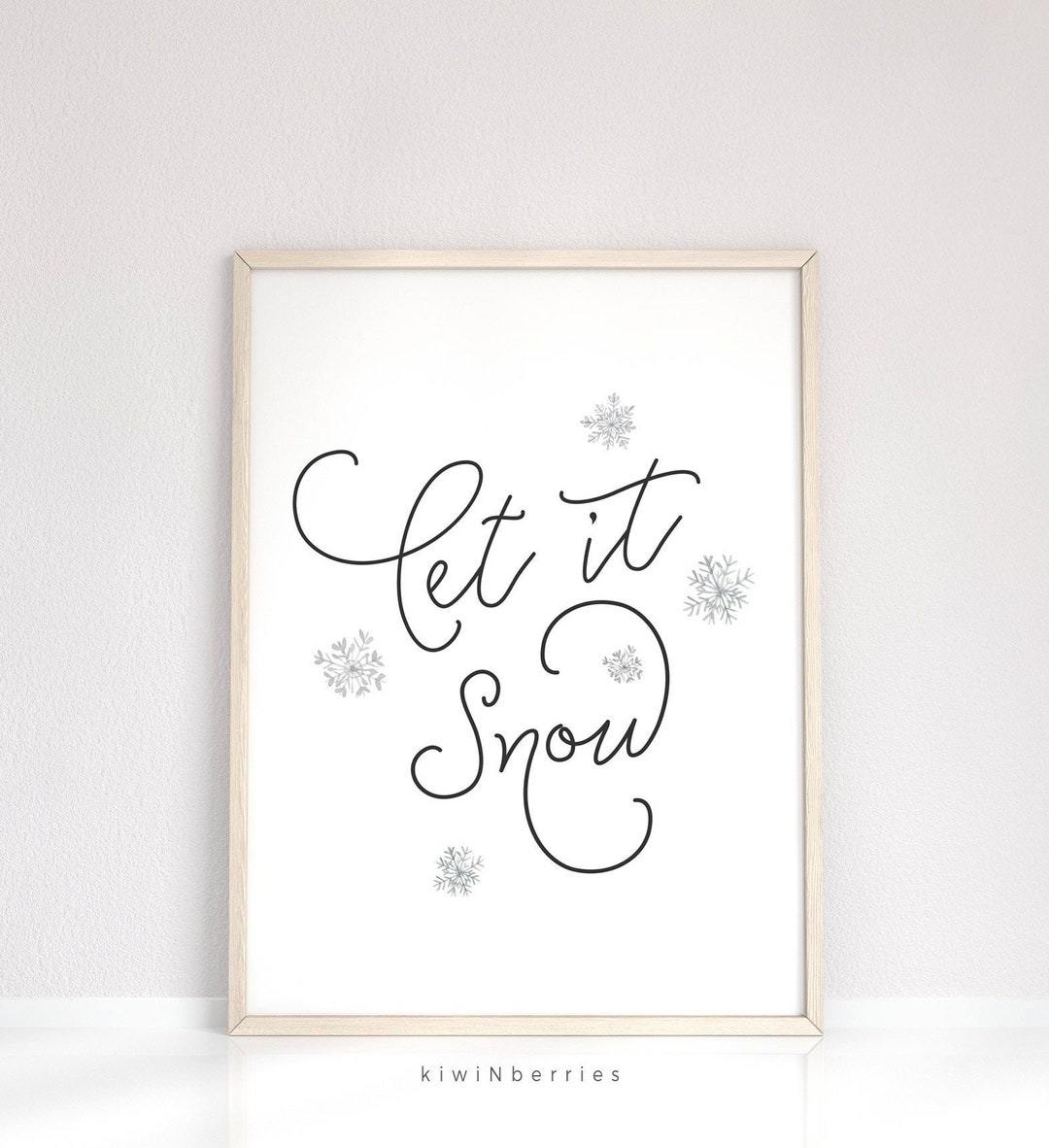 Let It Snow Print, Christmas Printable, Winter Wall Art, Digital ...