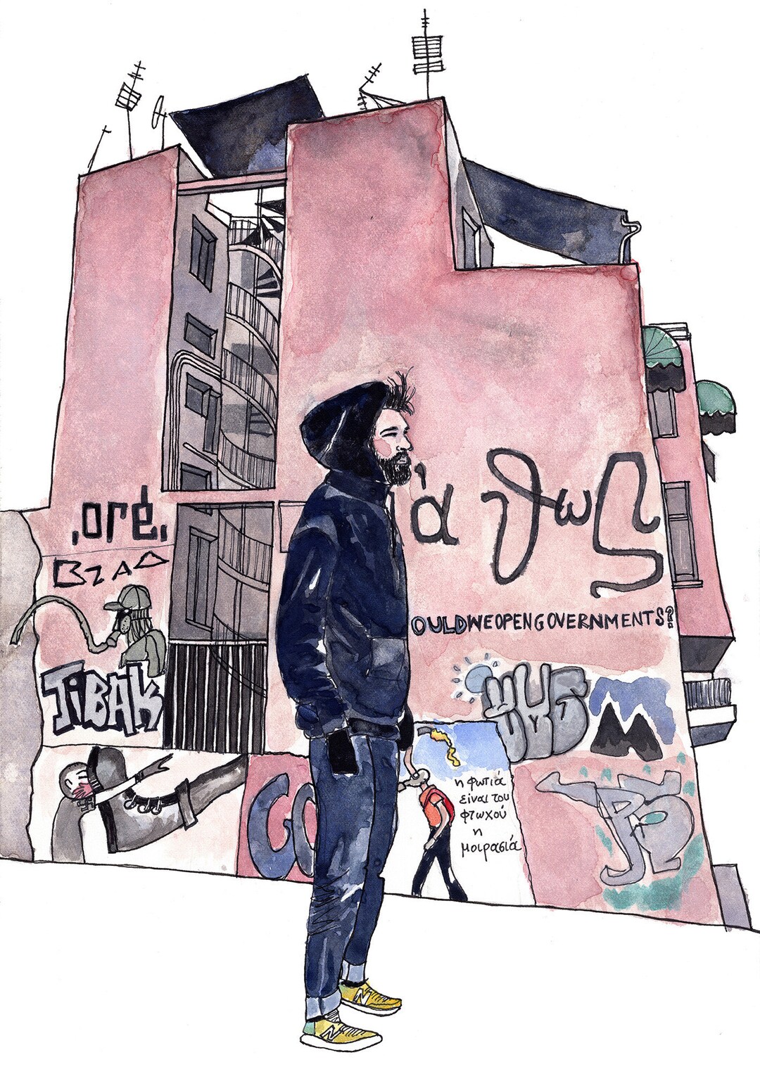 Athens Wall Stories, Streets of Athens Art Print, Athens Graffiti Art ...